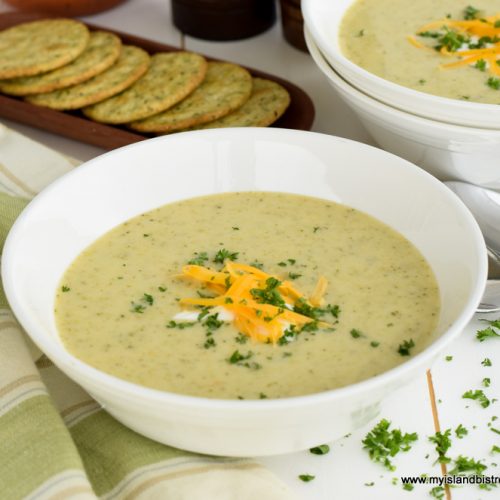 Classic Cream of Broccoli and Cheese Soup - My Island Bistro Kitchen