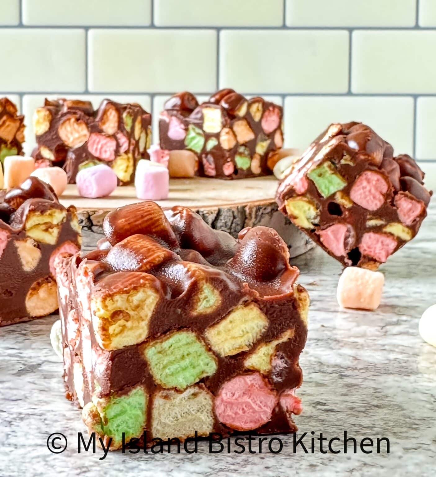Chocolate and Peanut Butter Marshmallow Square - My Island Bistro Kitchen