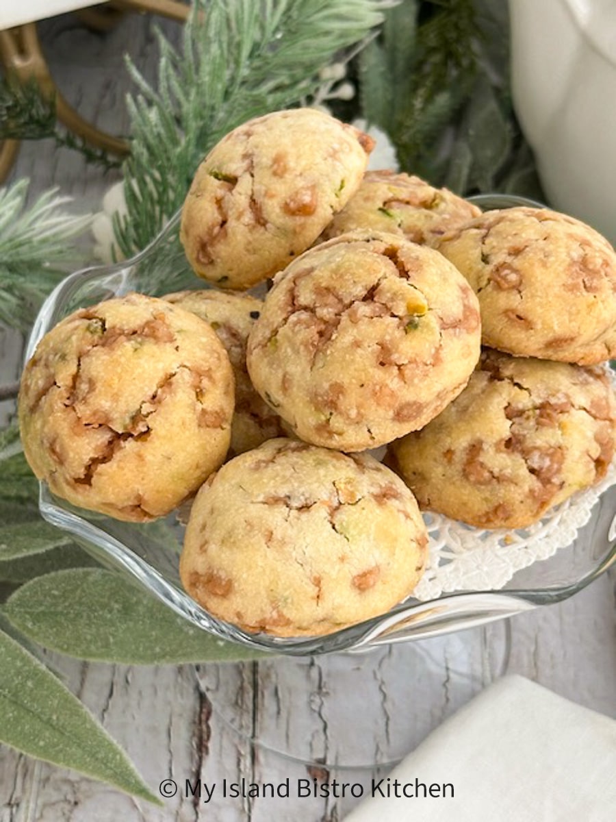 Toffee Bits and Pistachio Cookies - My Island Bistro Kitchen